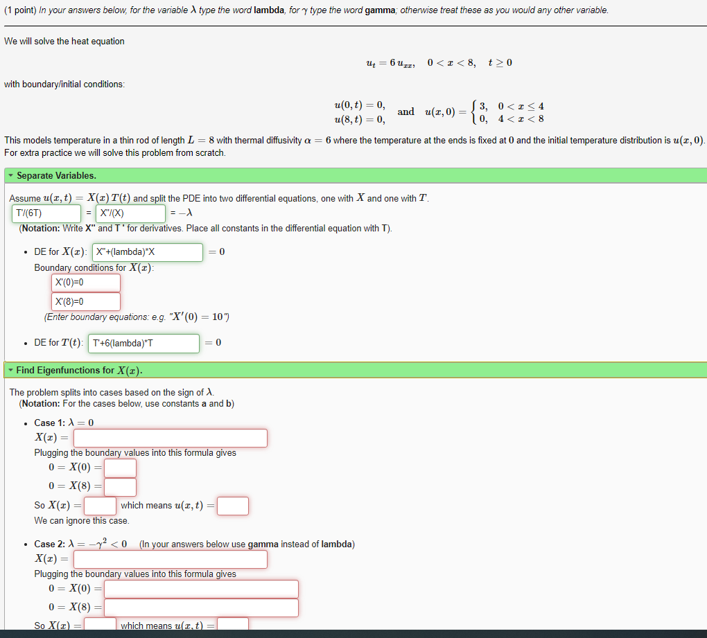 Solved (1 point) in your answers below for the variable type | Chegg.com