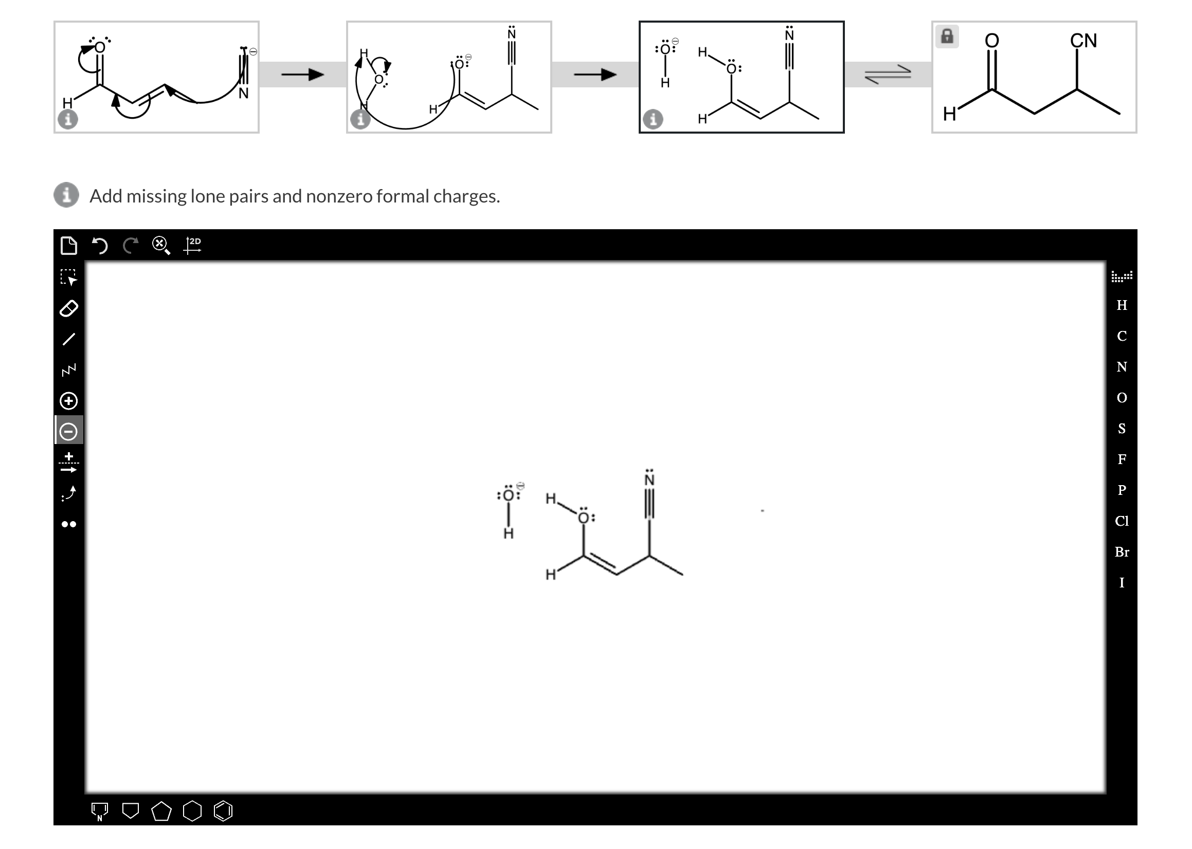 Solved (i) ﻿Add missing lone pairs and nonzero formal | Chegg.com