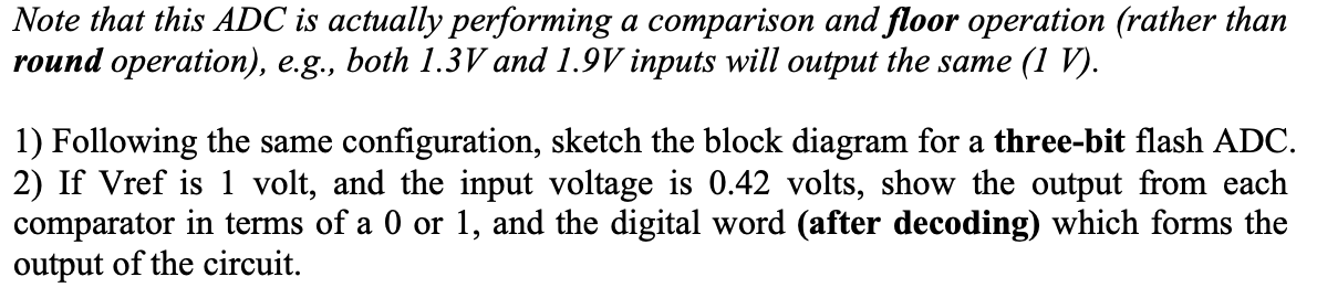 Solved The figure below shows a design of a 2-bit flash ADC: | Chegg.com