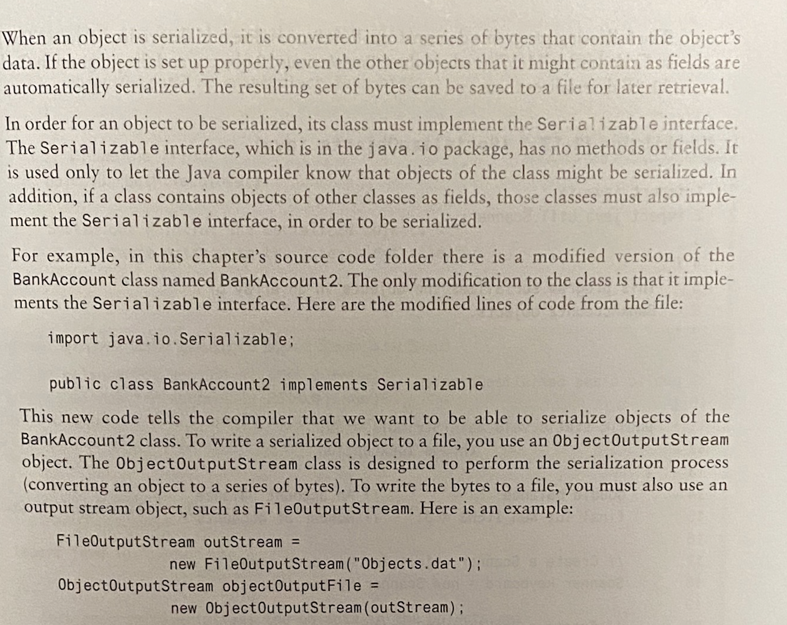 When an object is serialized, it is converted into a | Chegg.com