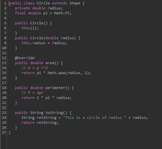 Solved Extend the Shape.java class to create a new shape. | Chegg.com