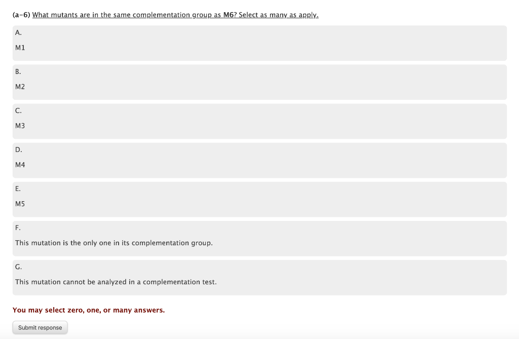 Solved What mutants are in the same complementation group as | Chegg.com