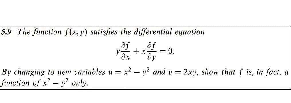 Solved 5.9 The function f(x, y) satisfies the differential | Chegg.com