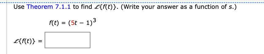 Use Theorem 7 1 1 To ﻿find
