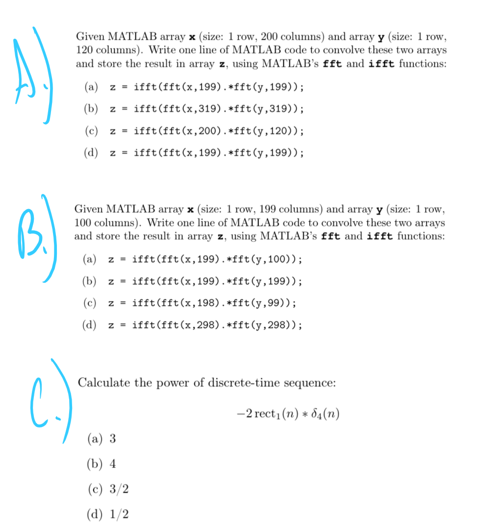 Solved Given MATLAB array x (size: 1 row, 200 columns) and | Chegg.com