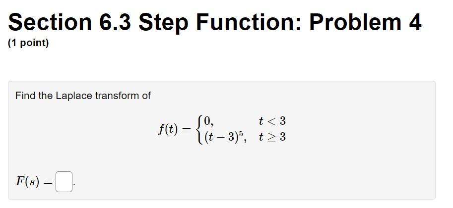 Solved Section 6 3 Step Function Problem 4 1 Point Find