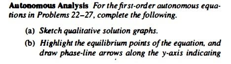 Solved Autonomous Analysis for the first-order autonomous | Chegg.com