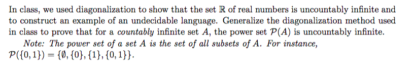 Solved In class, we used diagonalization to show that the | Chegg.com