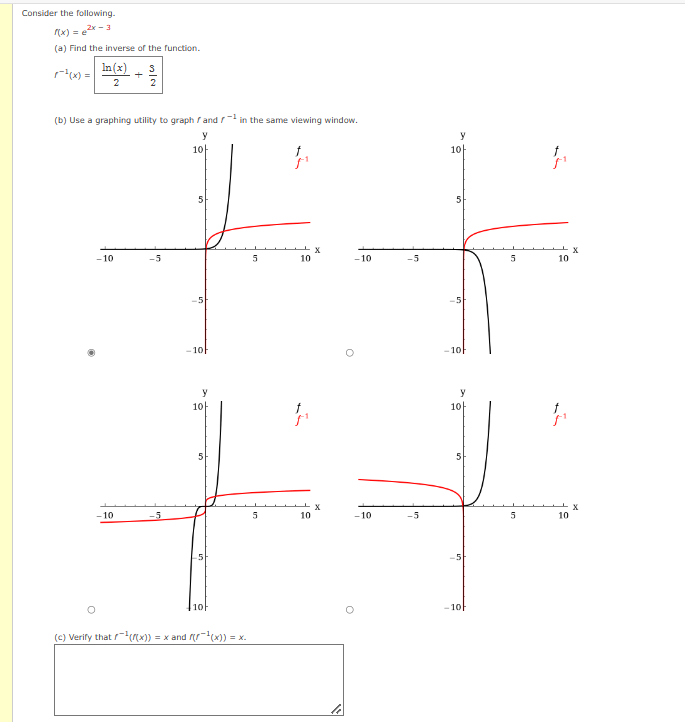Solved Consider the following. f(x)=e2x−3 (a) Find the | Chegg.com