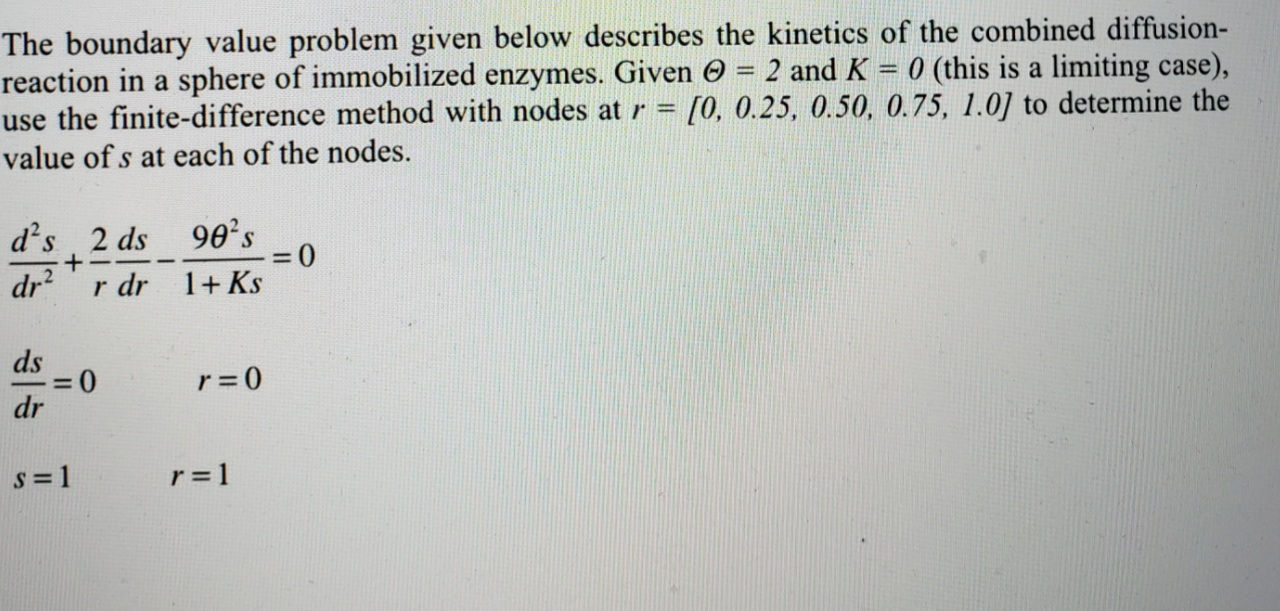 Solved The boundary value problem given below describes the | Chegg.com