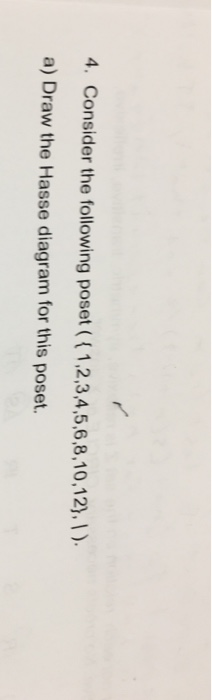 Solved 4. Consider the following poset | Chegg.com