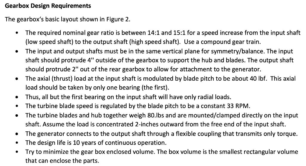 Gearbox Design Requirements The gearbox's basic | Chegg.com