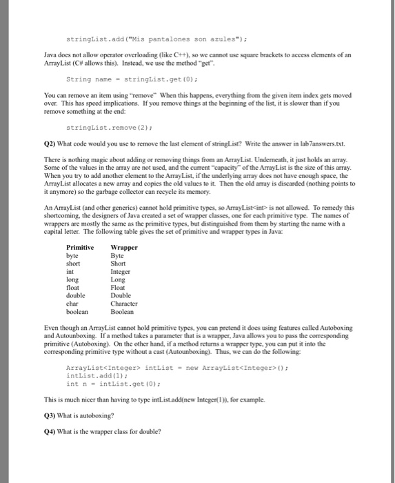 Solved Java arrays have a significant shortcoming. They | Chegg.com