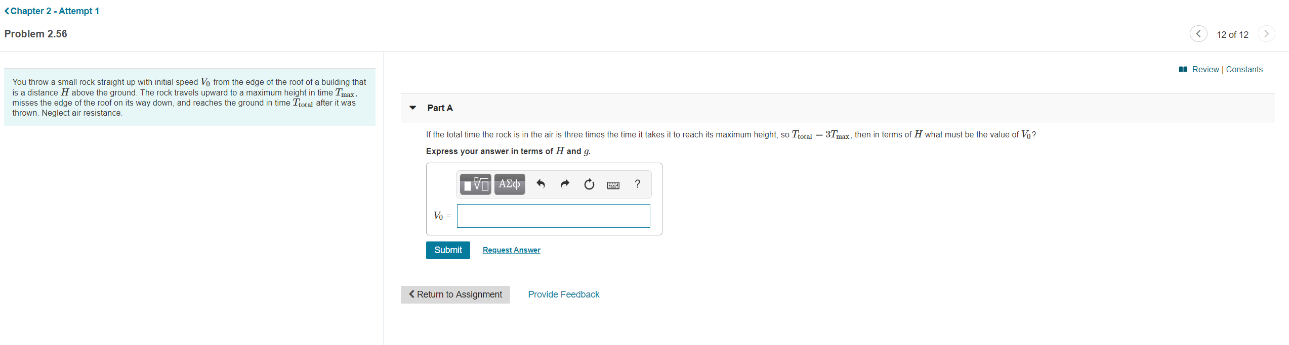 Solved Review Constants You throw a small rock straight up | Chegg.com