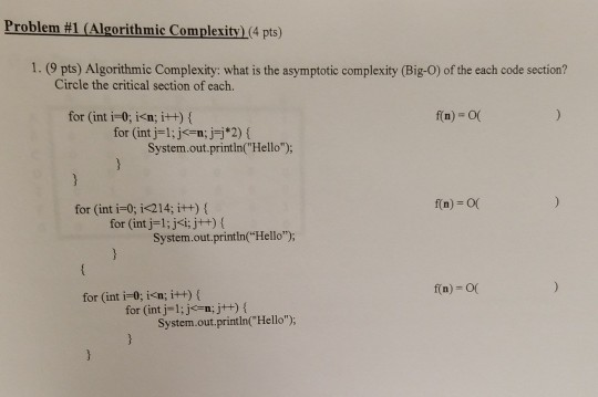 Solved Problem 1 Algorithmic Complexity 4 Pts 1 9 0478