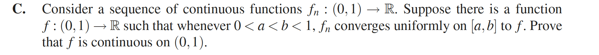 Solved C. Consider a sequence of continuous functions | Chegg.com