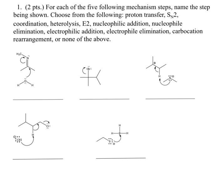 Solved 1. (2 pts.) For each of the five following mechanism | Chegg.com