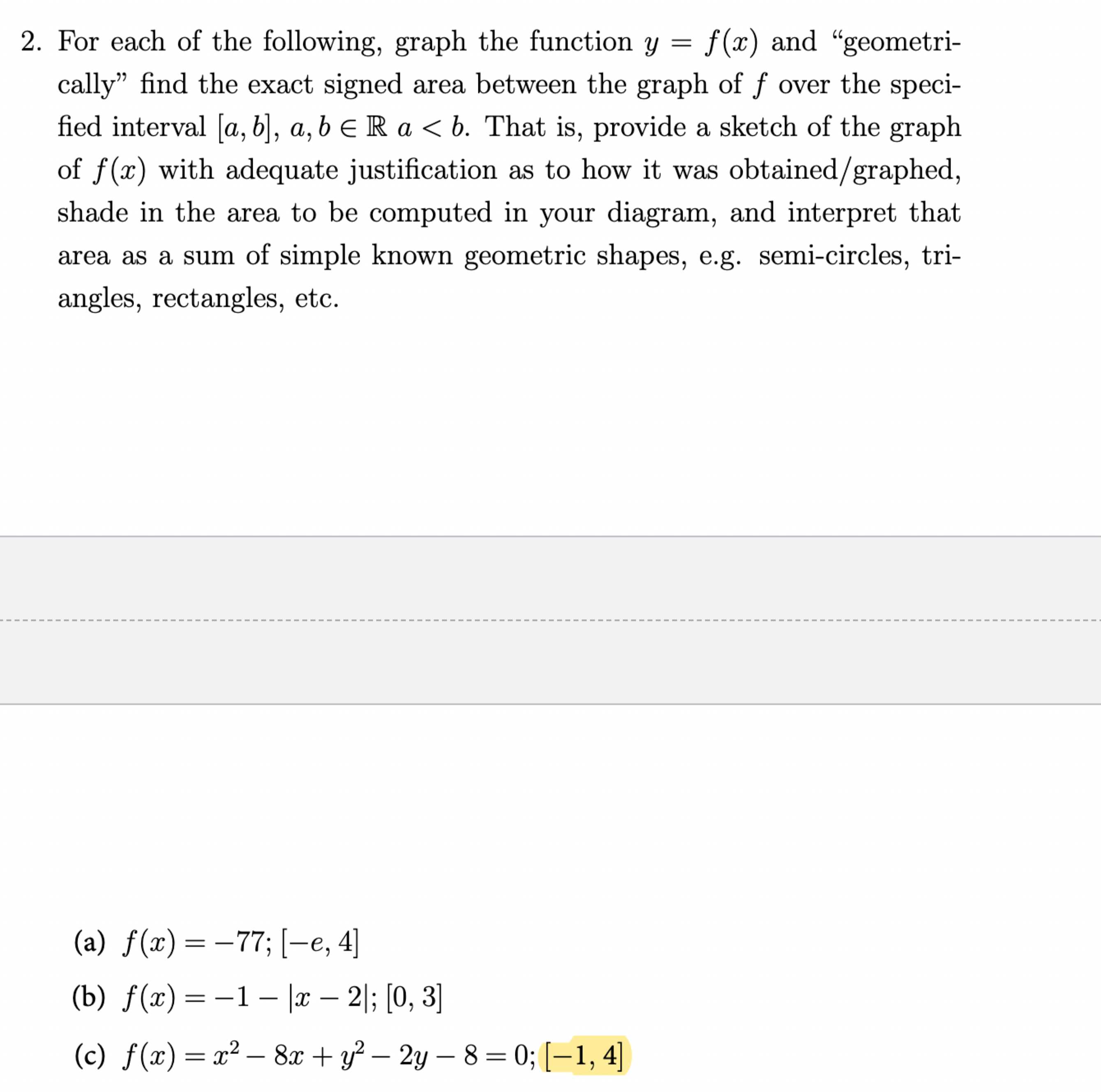 Solved For each of the following, graph the function y=f(x) | Chegg.com