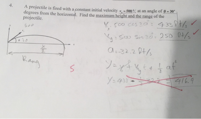 Solved A projectile is fired with a constant initial | Chegg.com