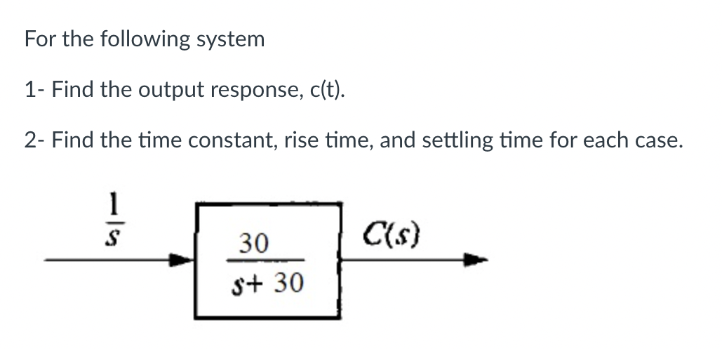 Solved For the following system 1- Find the output response, | Chegg.com
