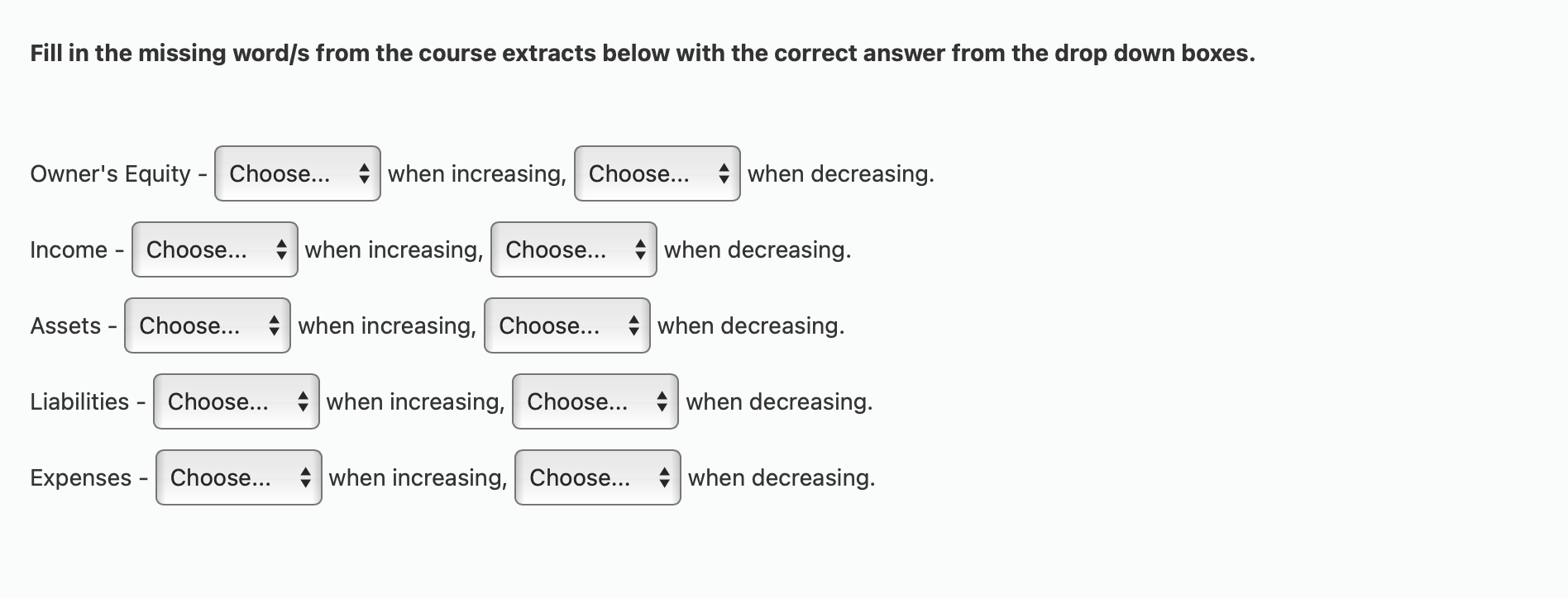 Solved Fill in the missing word/s from the course extracts | Chegg.com