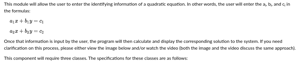 a1x+b1y=c1a2x+b2y=c2 Once that information is input | Chegg.com