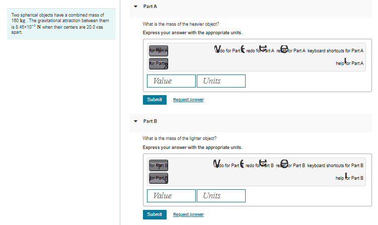 Solved Two spherical objects have a combined mass of 160 kg. | Chegg.com