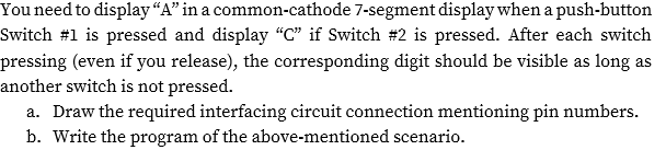 Solved Digital Input/OutputYou need to display " A " in a | Chegg.com