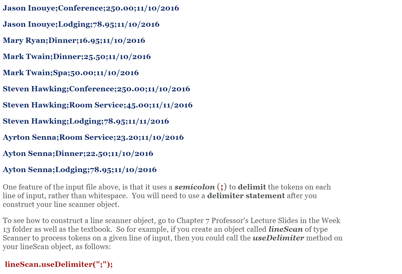Solved Java Programming Project 6: File I/O Purpose: To | Chegg.com