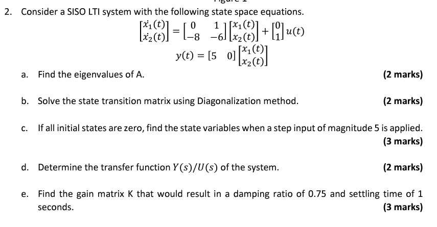 Solved 2. Consider a SISO LTI system with the following | Chegg.com Solved 2. Consider a SISO LTI system with the following | Chegg.com
