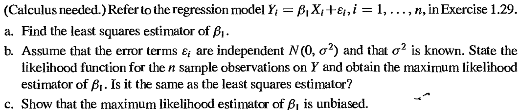 Solved (Calculus needed.) Refer to the regression model | Chegg.com