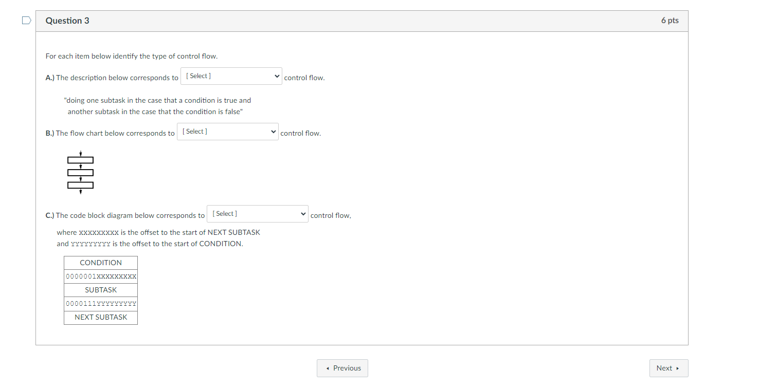 Solved u Question 3 6 pts For each item below identify the | Chegg.com