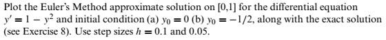 Solved Plot the Euler's Method approximate solution on [0,1] | Chegg.com