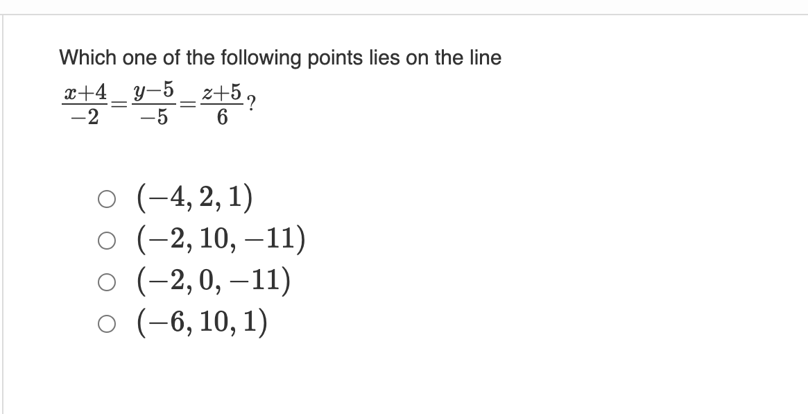 Solved Which one of the following points lies on the | Chegg.com