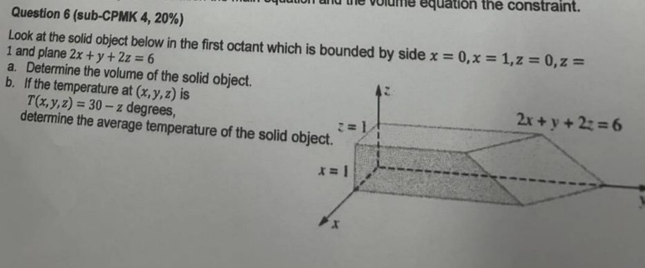 Solved Question 6 (sub-CPMK 4, 20%)Look at the solid object | Chegg.com