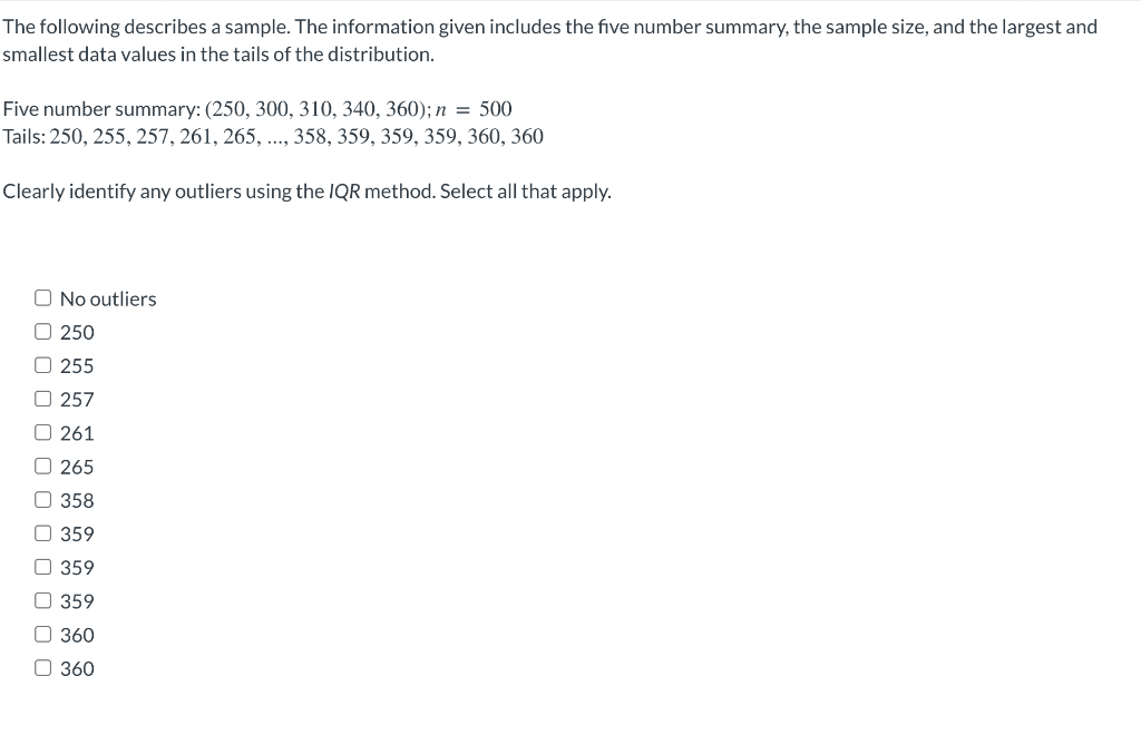Solved The following describes a sample. The information | Chegg.com