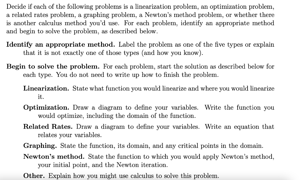 Decide if each of the following problems is a | Chegg.com