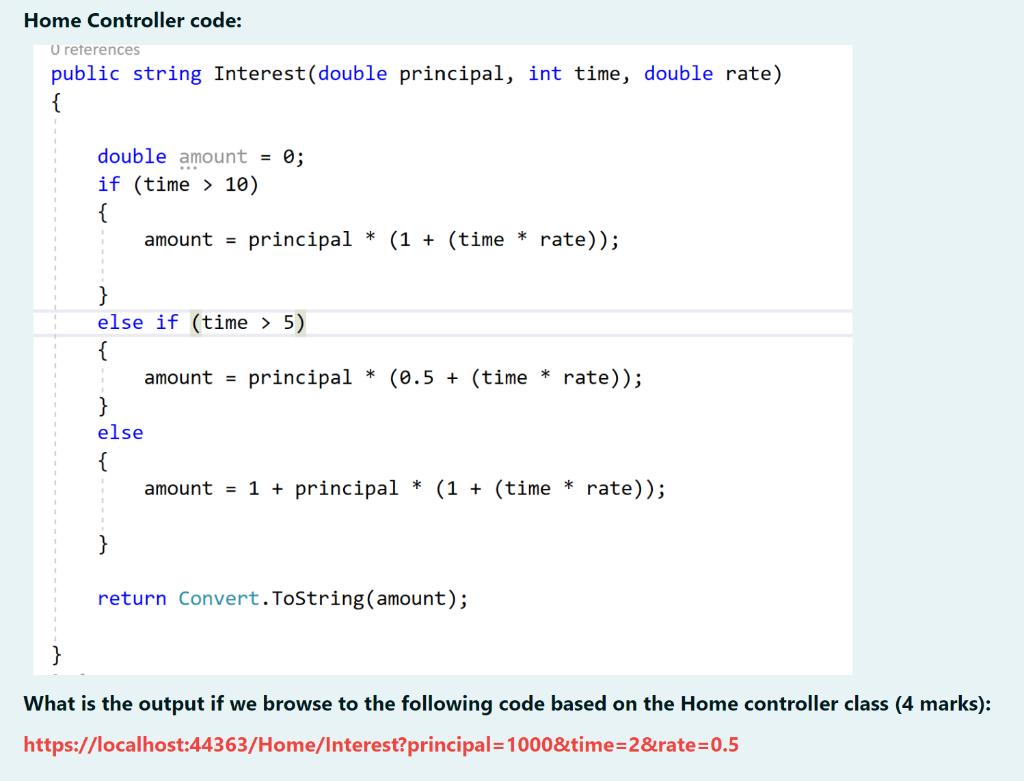 Solved What is the output if we browse to the following code | Chegg.com