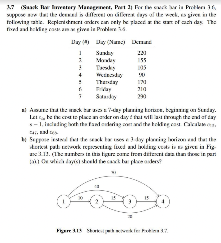 Solved 3.7 (Snack Bar Inventory Management, Part 2) For the | Chegg.com