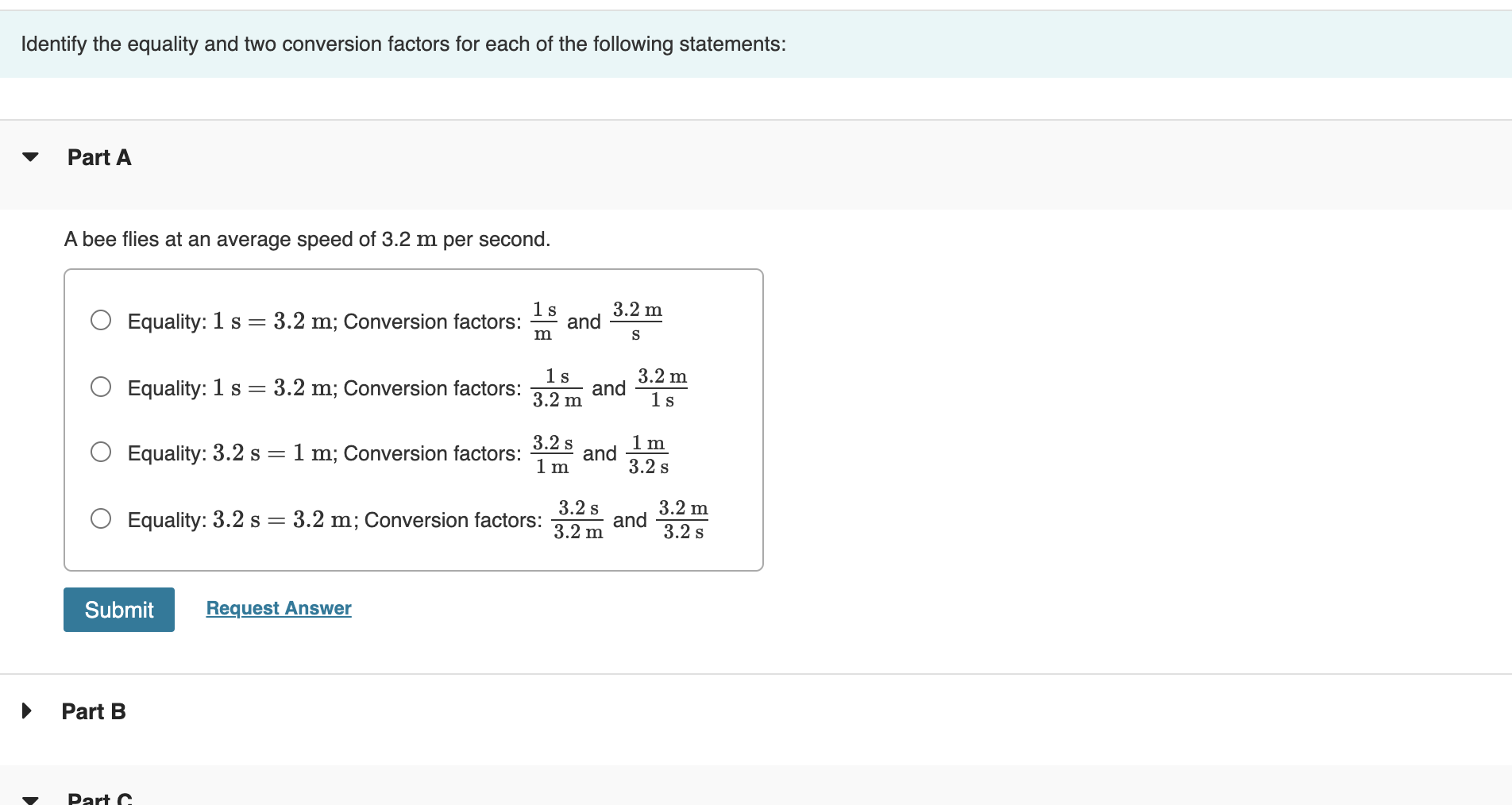 Solved Identify the equality and two conversion factors for | Chegg.com