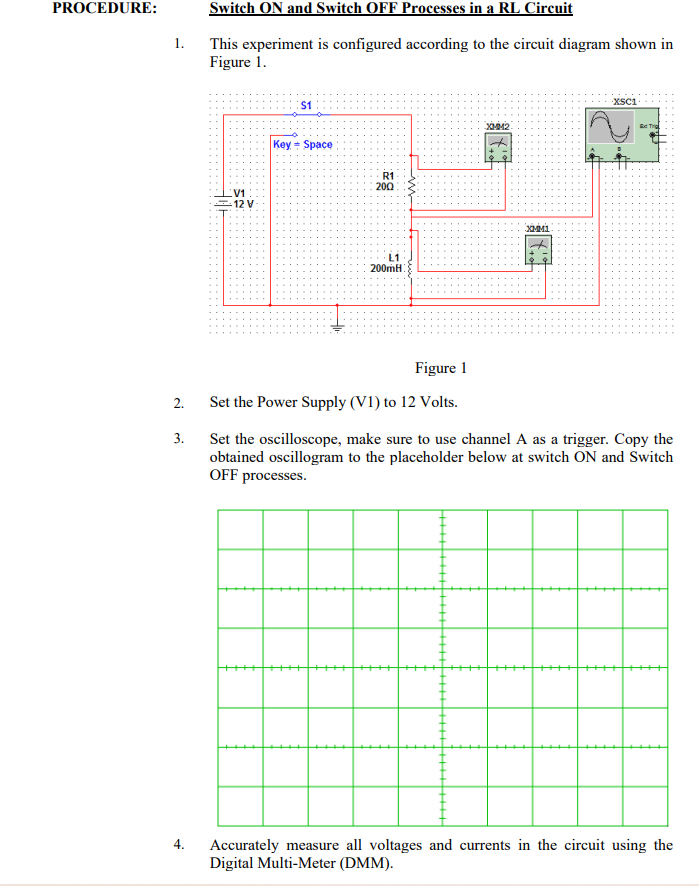 Solved PROCEDURE: Switch ON and Switch OFF Processes in a RL | Chegg.com