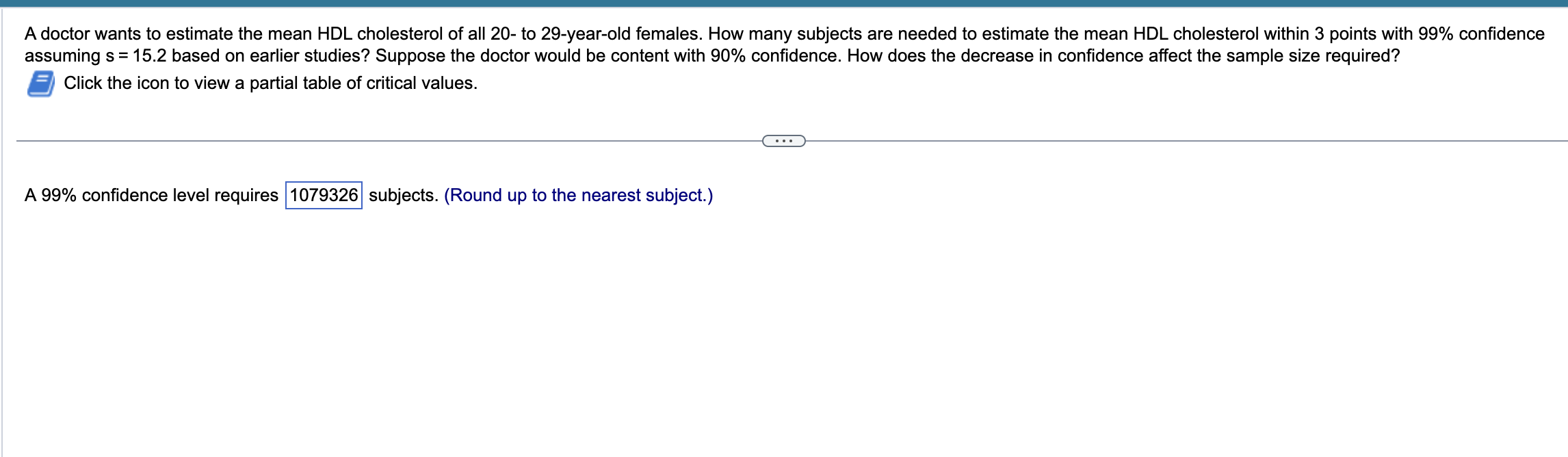 Solved A doctor wants to estimate the mean HDL cholesterol | Chegg.com