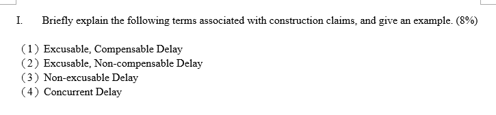 Solved I. Briefly explain the following terms associated | Chegg.com