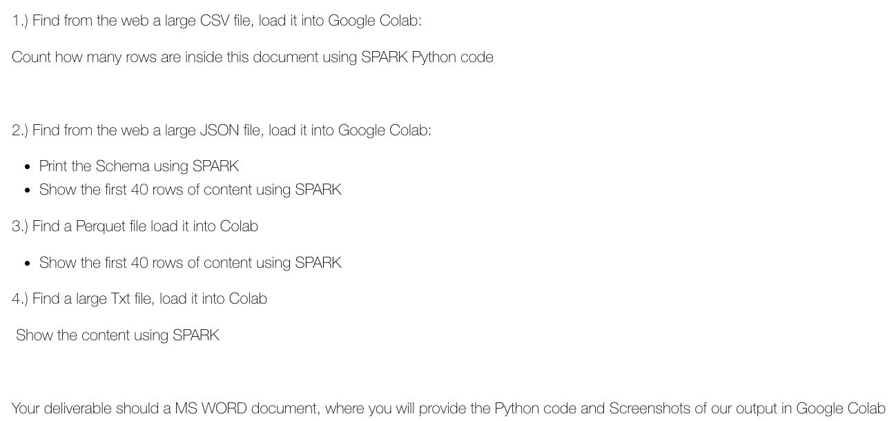Solved 1.) Find from the web a large CSV file, load it into | Chegg.com