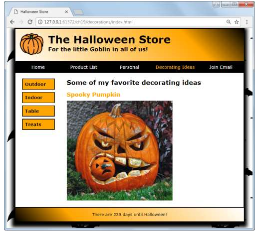 Solved web development - 14P15 - Halloween Using JavaScript | Chegg.com