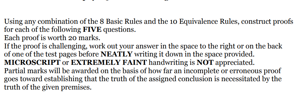 Solved Using any combination of the 8 Basic Rules and the 10 | Chegg.com