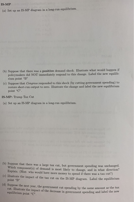 Solved IS-MP (a) Set up an IS-MP diagram in a long-run | Chegg.com