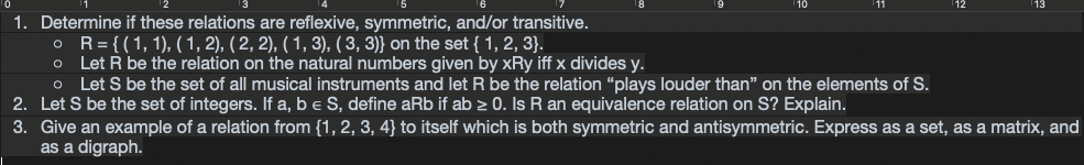 Solved 1. Determine if these relations are reflexive, | Chegg.com