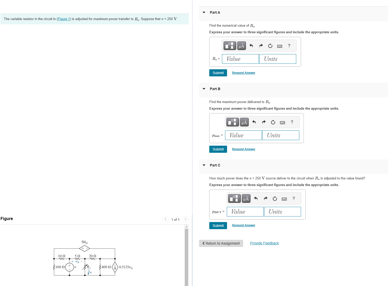 Solved The variable resistor in the circuit in (Figure 1) | Chegg.com