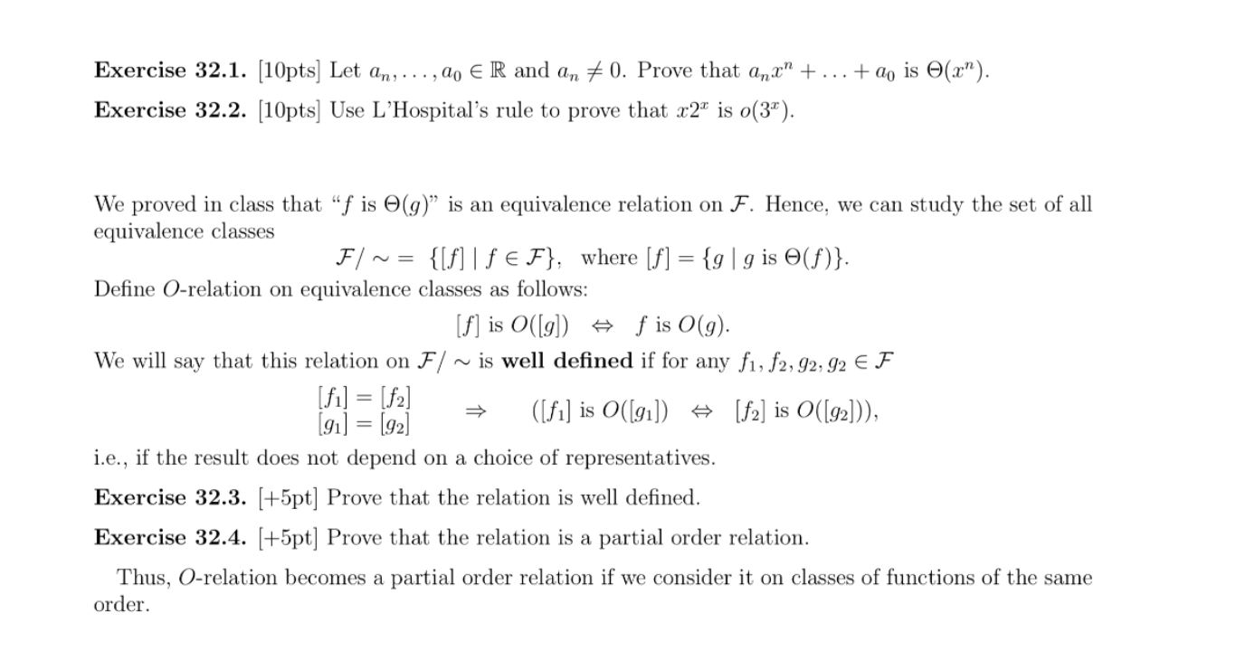 Exercise 32.1. [10pts] Let an, ..., Q0 € R and an +0. | Chegg.com